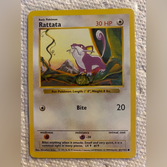Pokemon | Toys | Original Shadowless Rattata | Poshmark